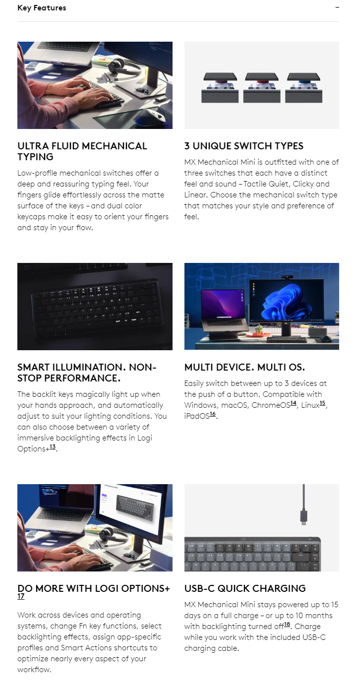 Logitech MX Mechanical Mini Minimalist Wireless Keyboard - Linear | BPC ...