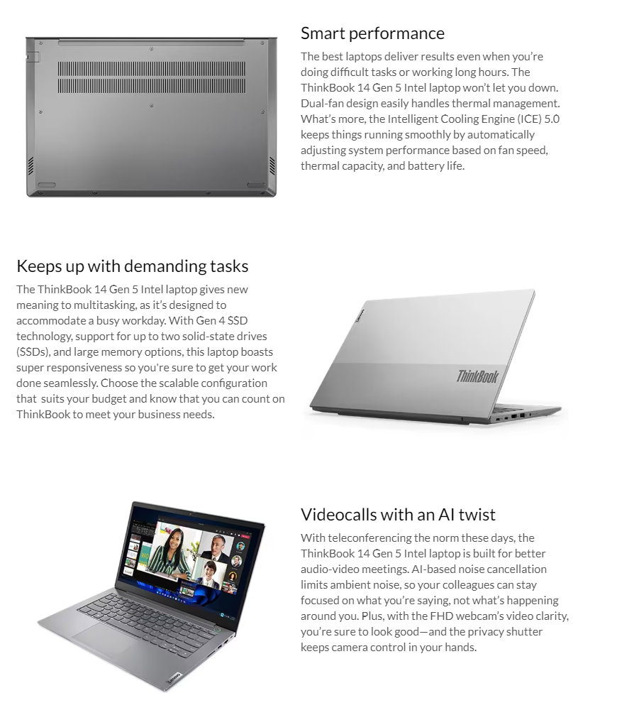 LENOVO THINKBOOK 14 G5 I5-1335U, 14" FHD, 256GB, 8GB, W11P, 1YOS | BPC ...