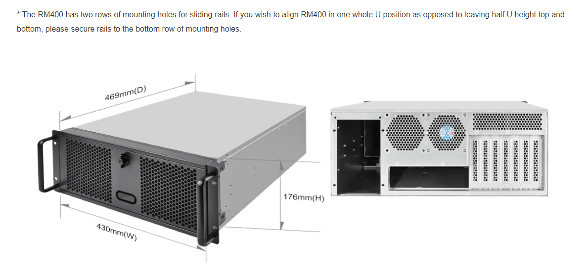 SilverStone RM400 Black 4U Rackmount Server Chasis, No PSU | BPC Technology
