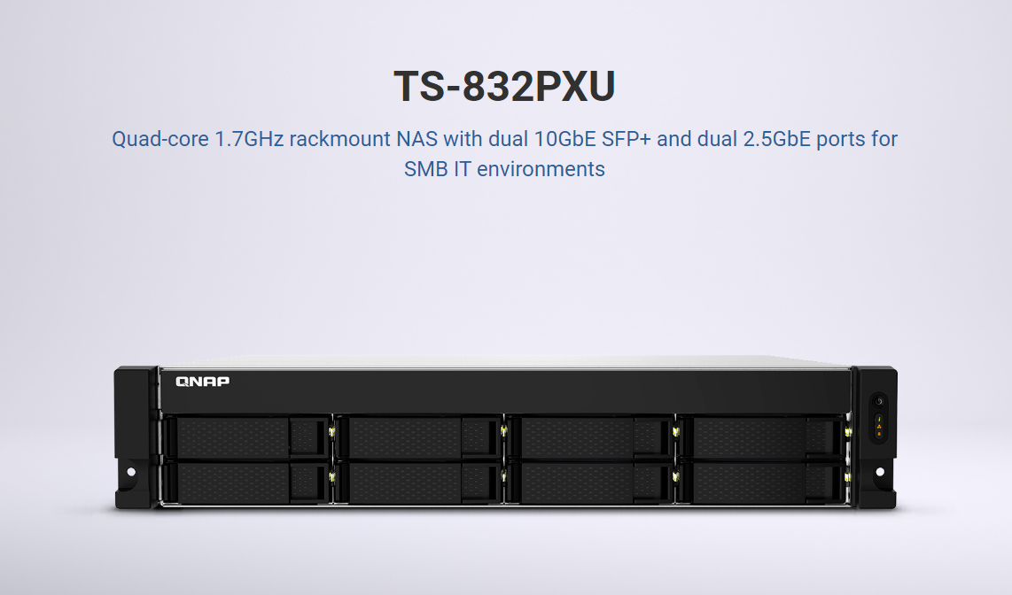 QNAP TS-832PXU-4G 8-Bay 2U Rackmount NAS (NO RAIL KIT) | BPC Technology