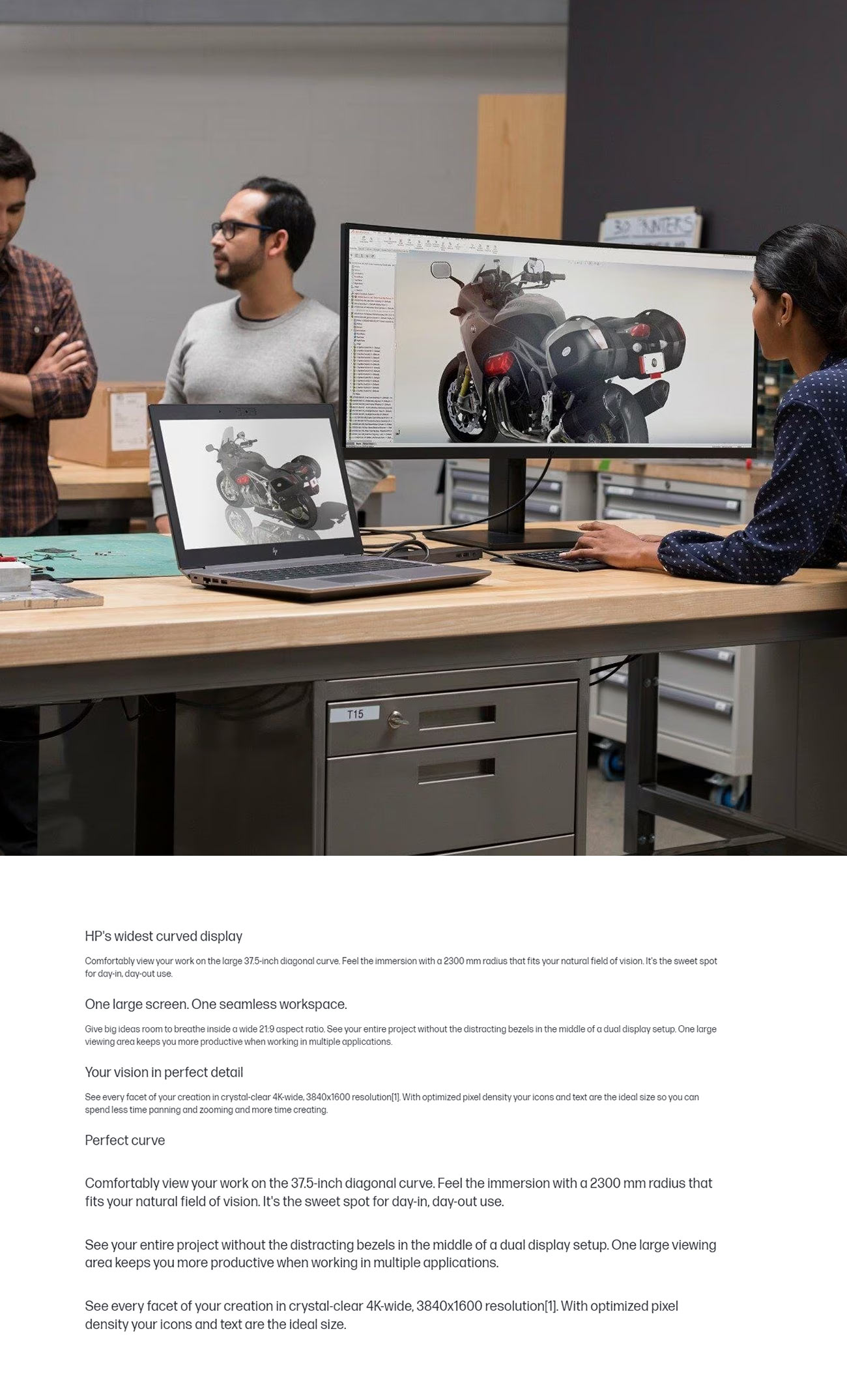 HP Z38c 38" Curved, UWQHD+ (3840 x 1600), 21:9, Height, HDMI, DP, 3x ...