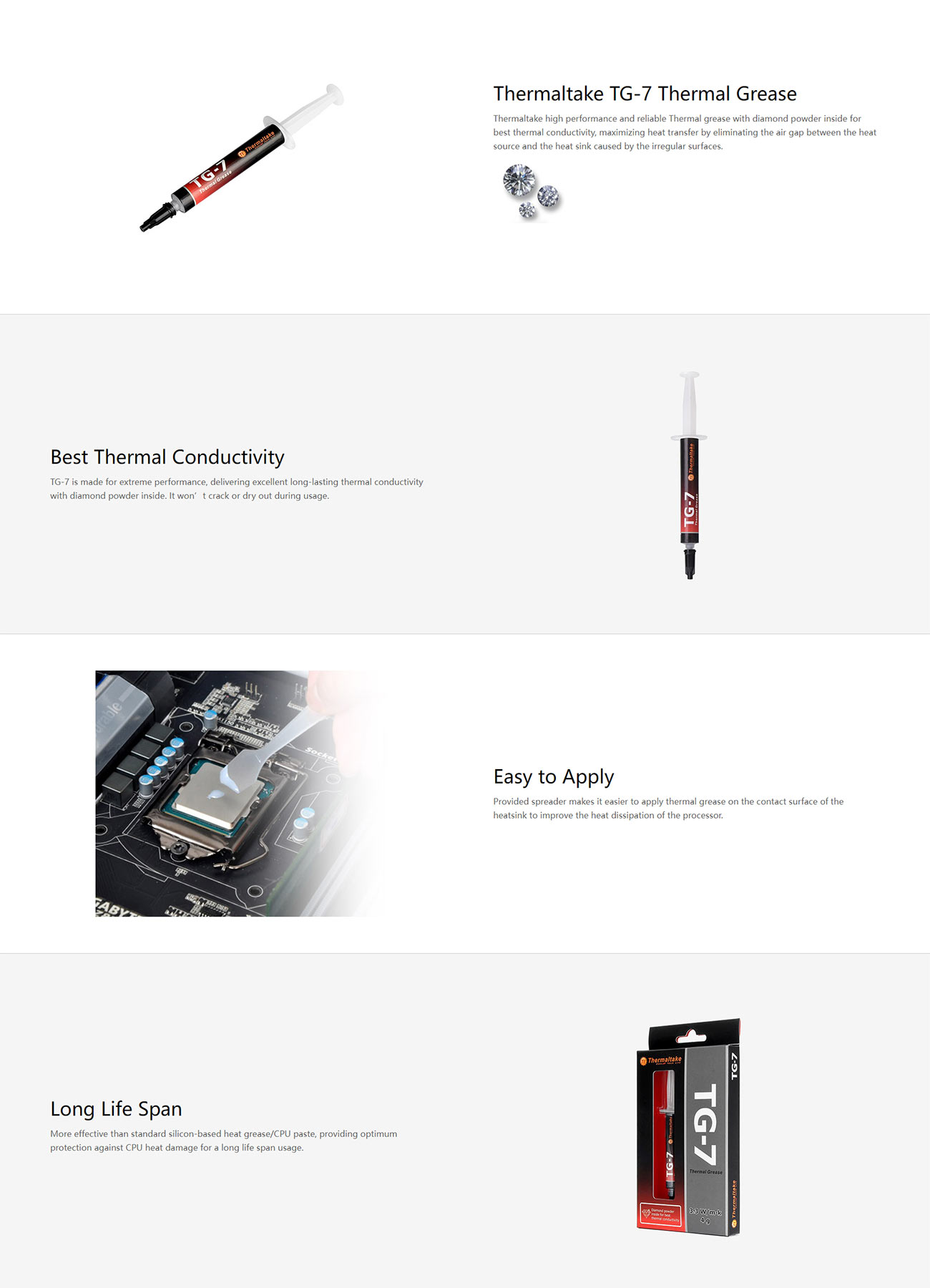 Thermaltake TG 7 Diamond Powder Thermal Grease / Paste | BPC Technology