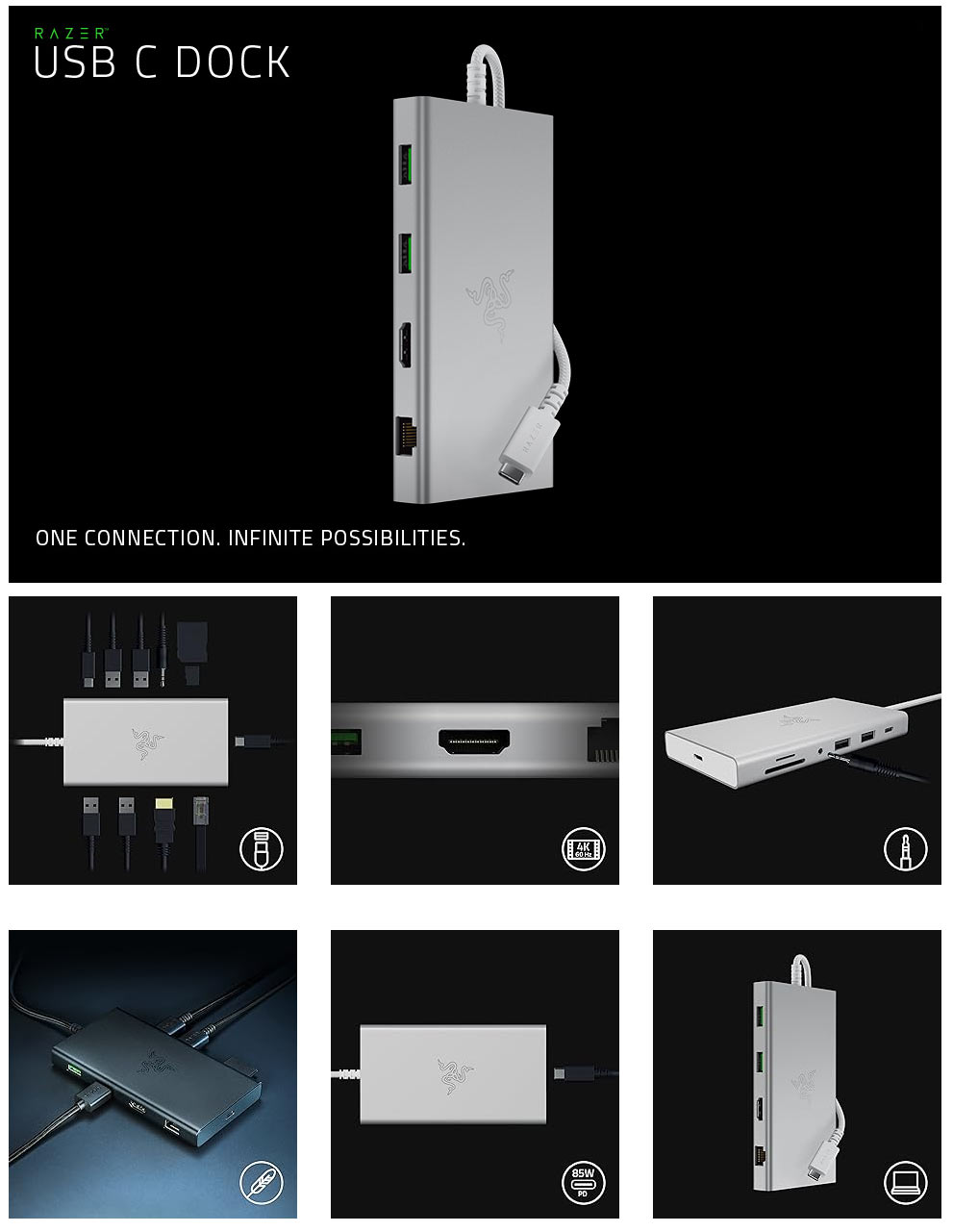 Razer USB C Dock - 11-in-1 Multiport Adapter (Mercury Edition) - FRML ...