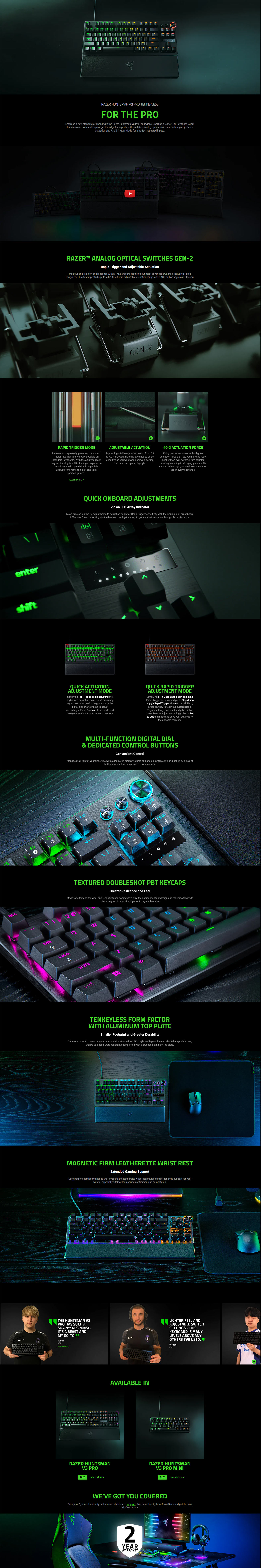 Razer Huntsman V3 Pro Tenkeyless - Tenkeyless Analog Optical Esports ...