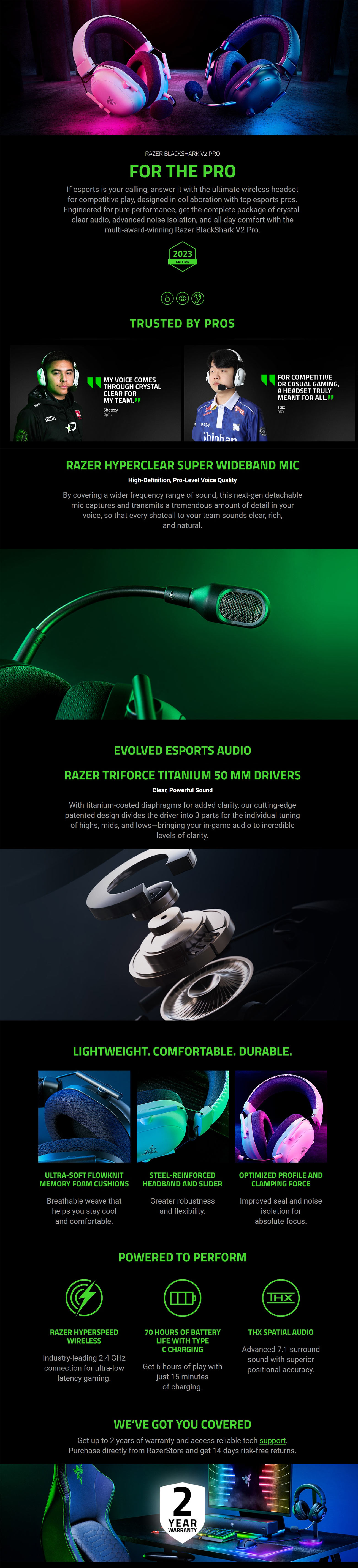 Razer BlackShark V2 Pro (PlayStation Licensed) - Wireless Console ...