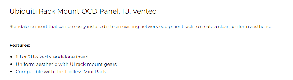 Ubiquiti 1U Rack Mount Vented OCD Panel, Uniform Aesthetic with UI Rack ...