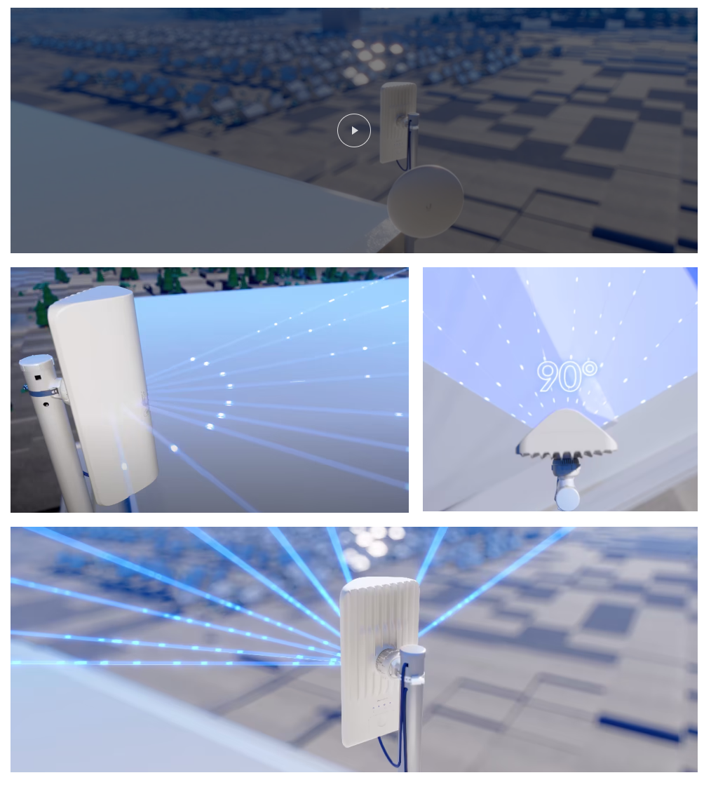 Ubiquiti Wave AP Micro. Wide-coverage 60 GHz PtMP access point powered ...