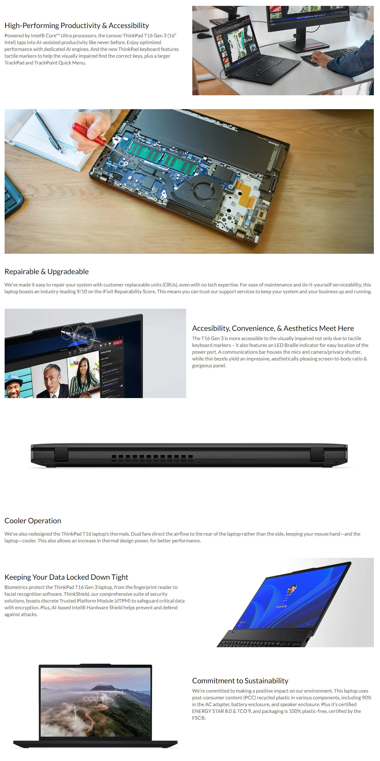 LENOVO T16 G3 U5-125U, 16" WUXGA, 512GB, 16GB, W11P, 3YR PREM | BPC ...