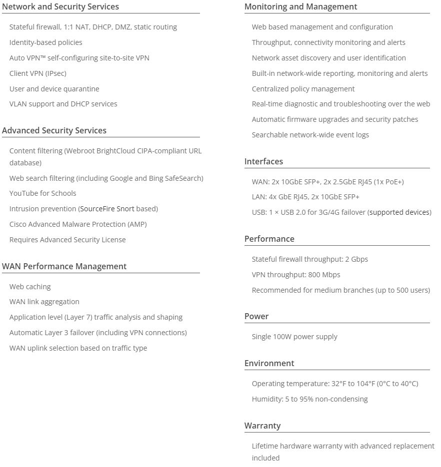 Cisco Meraki MX95 Router/Security Appliance | BPC Technology