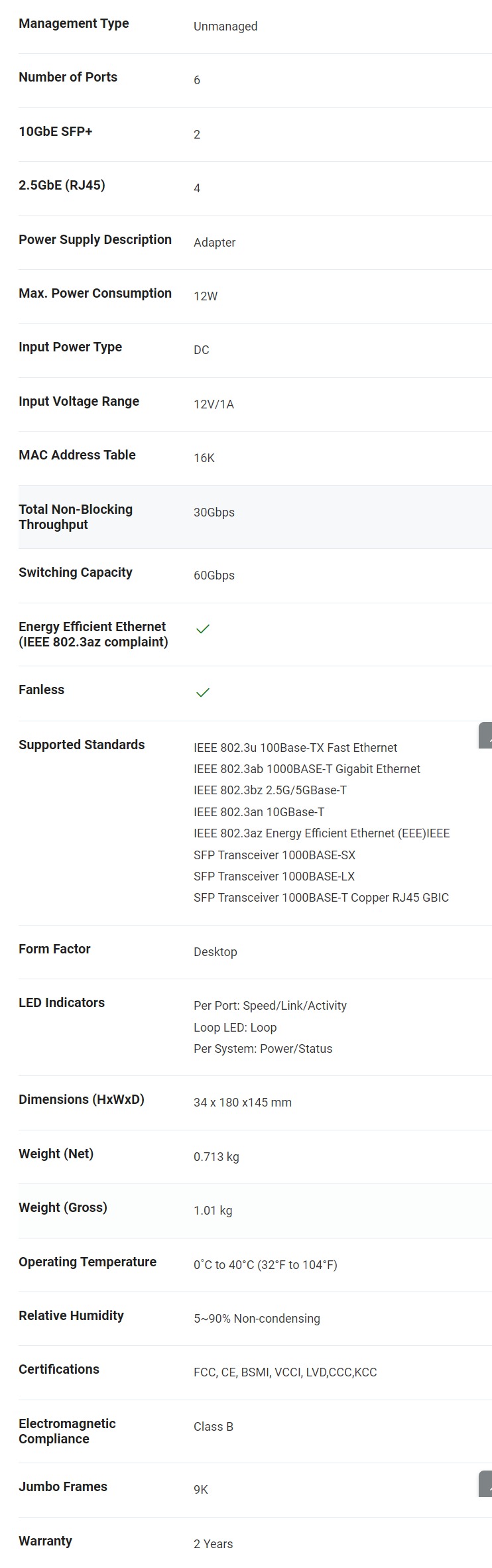 QNAP QSW-2104-2S 2-port 10GbE SFP+ and 4-port 2.5GbE RJ45 Unmanaged Switch | BPC Technology