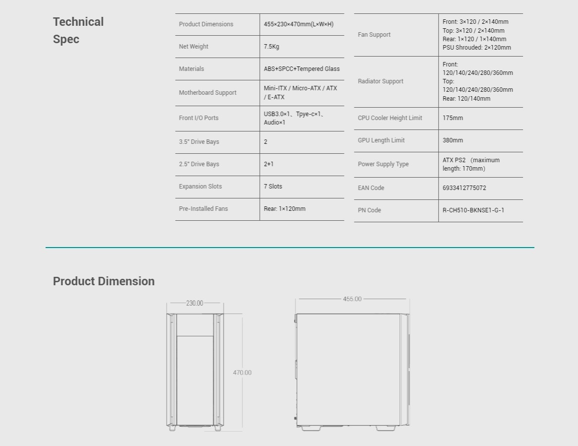 DeepCool CH510 Mesh Digital Tempered Glass Mid-Tower ATX Case - Black ...
