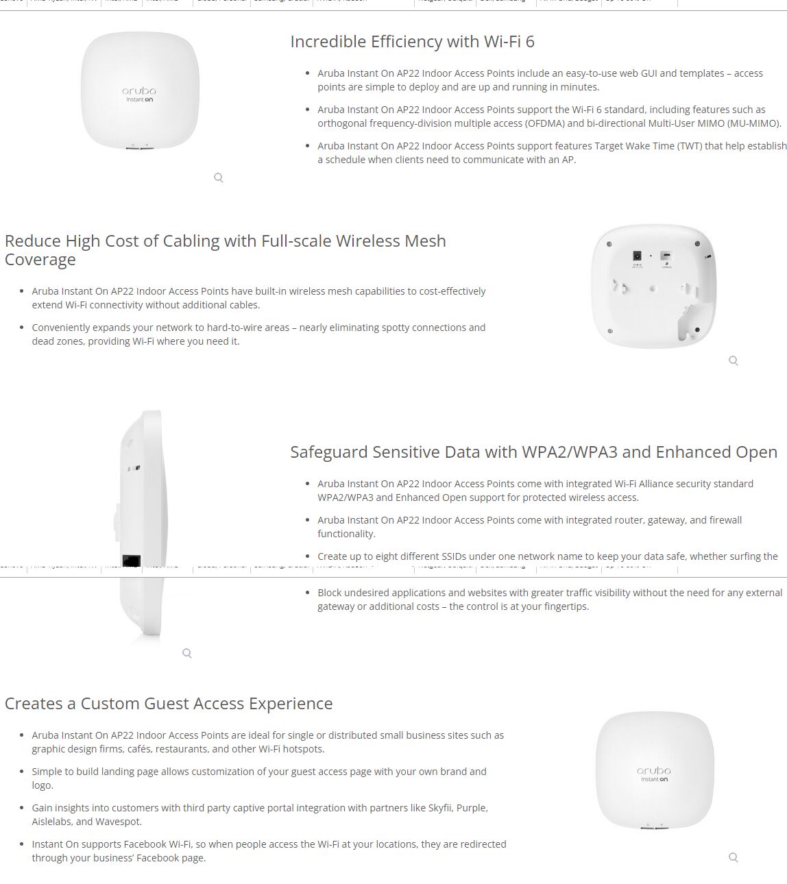 ARUBA INSTANT ON AP22 (RW) 2X2 WIFI 6 AP CEILING MOUNT AP (REQUIRES POWER ADAPTER OR POE) | BPC ...