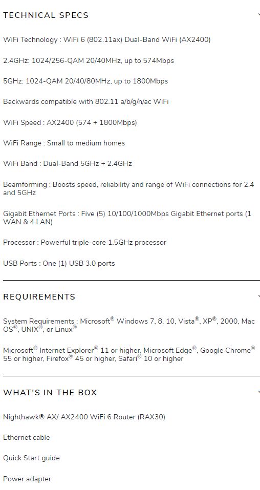 NETGEAR Nighthawk RAX30 AX2400 WiFi 6 Wireless Router | BPC Technology