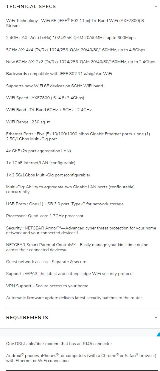 NETGEAR Nighthawk RAXE300 AXE7800 Tri-Band WiFi 6E Wireless Router ...