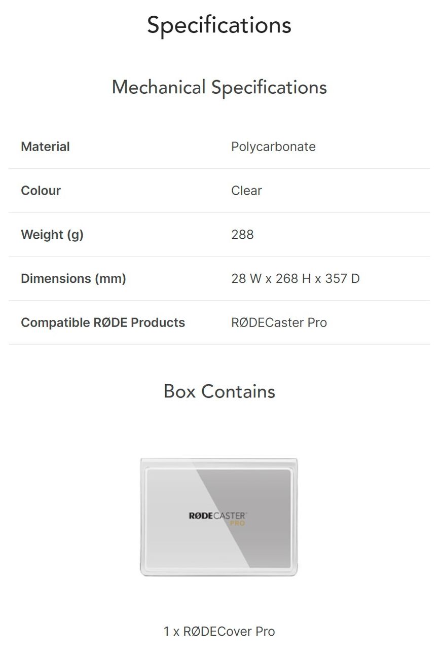 RODE Cover for the RØDECaster Pro | BPC Technology