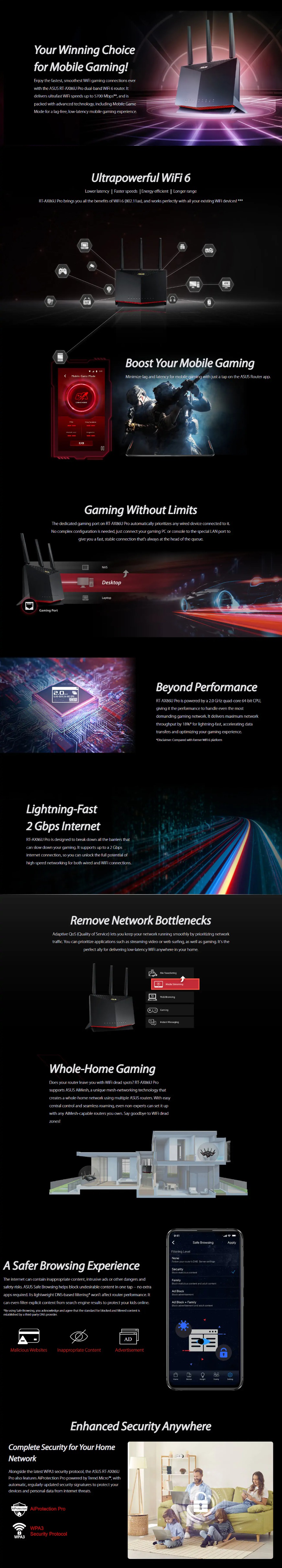 ASUS RT-AX86U Pro AX5700 Dual Band WiFi 6 Gaming Router | BPC Technology