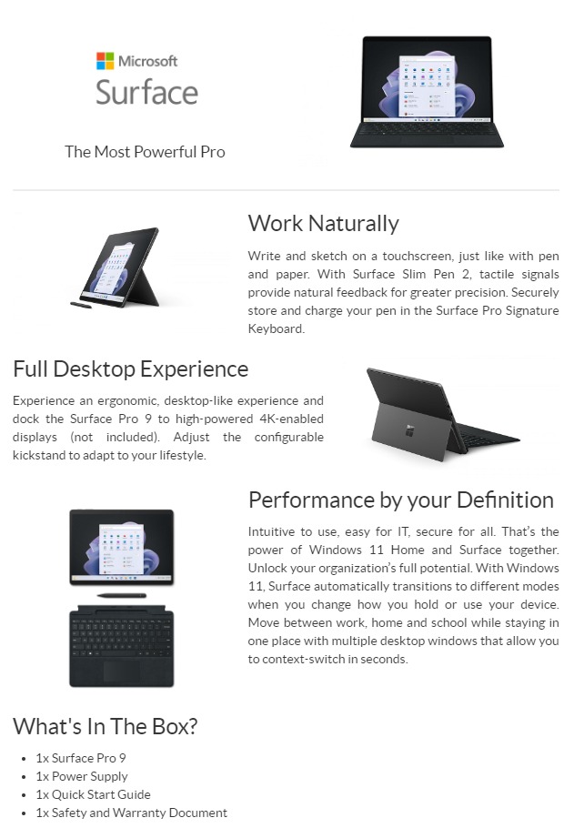 Surface Pro 9 i5 16GB 256GB Win10P Graphite | BPC Technology