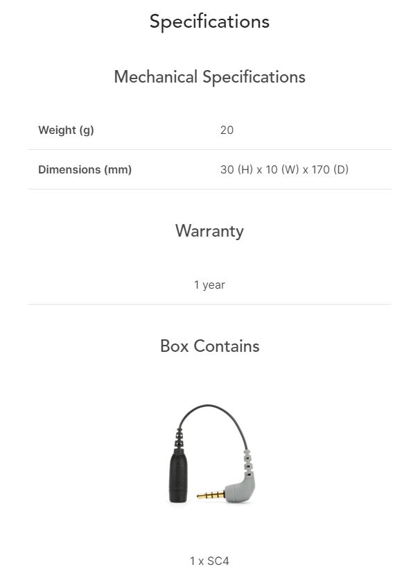 RODE SC4 3.5mm TRS to TRRS Adaptor | BPC Technology