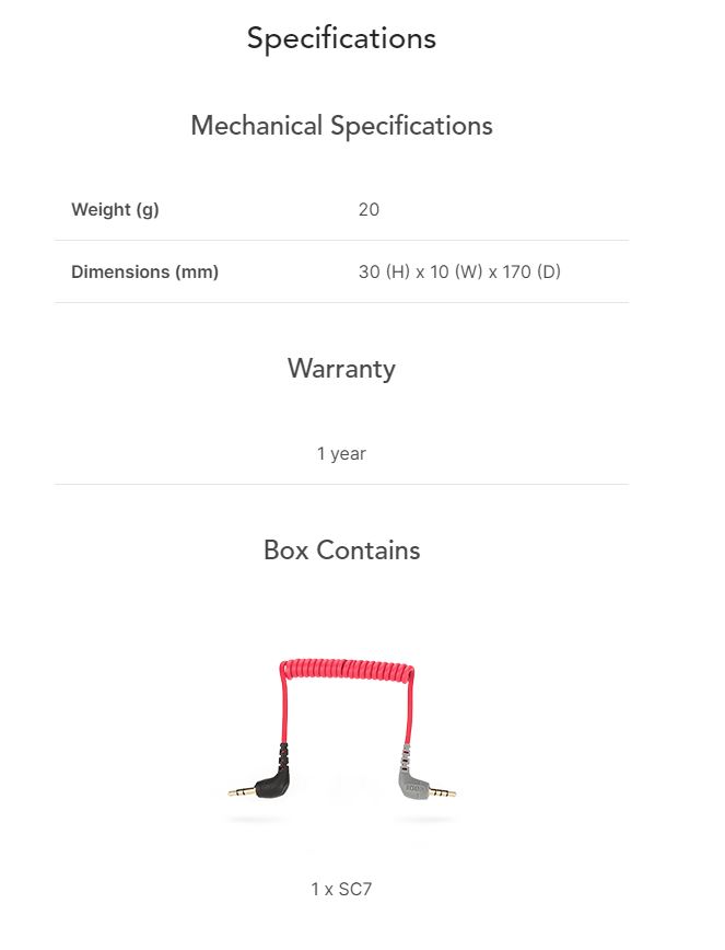 RODE SC7 3.5mm TRS to TRRS Patch Cable | BPC Technology