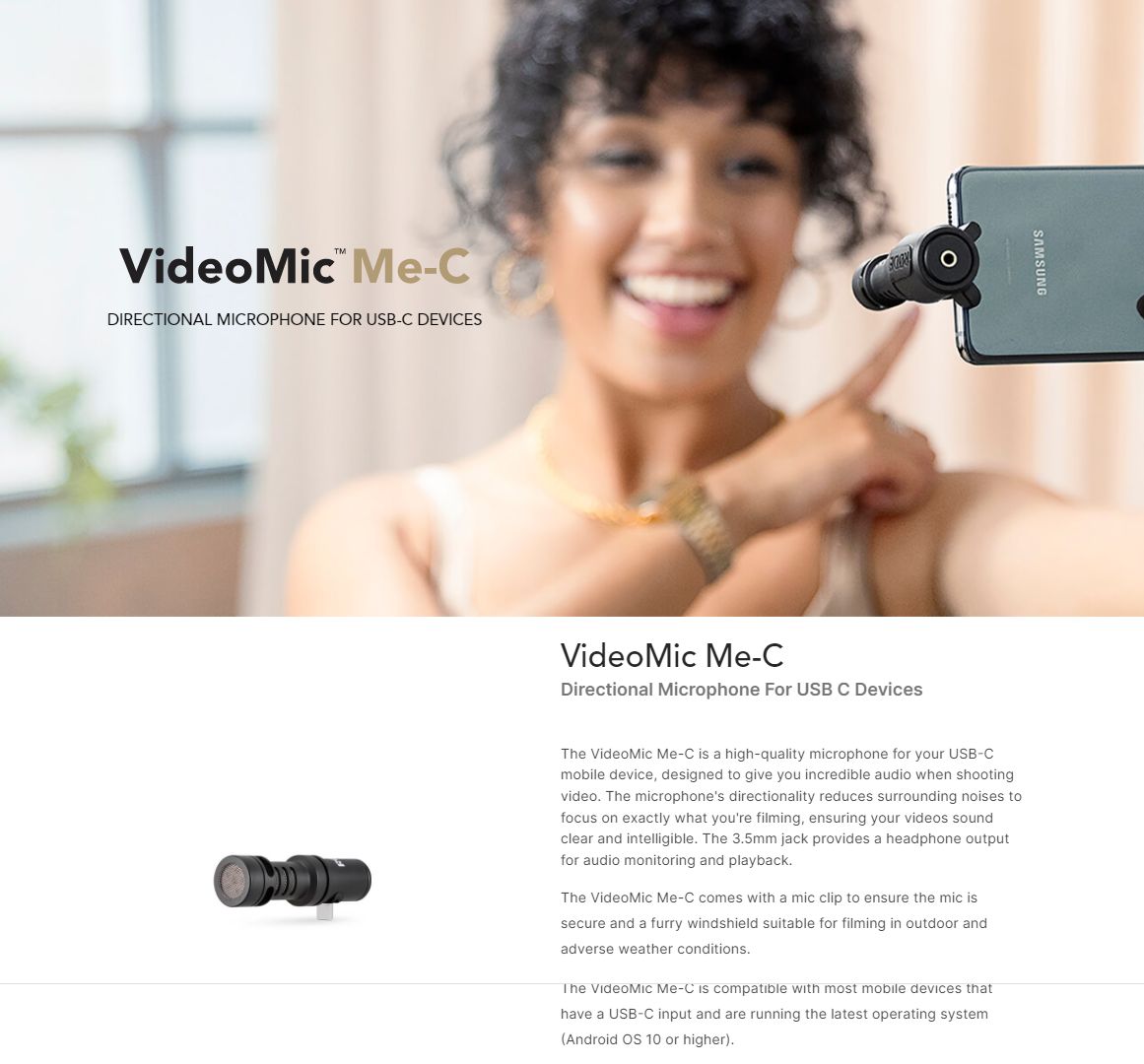 RODE VideoMic Me-C Directional Microphone For USB C Devices | BPC ...