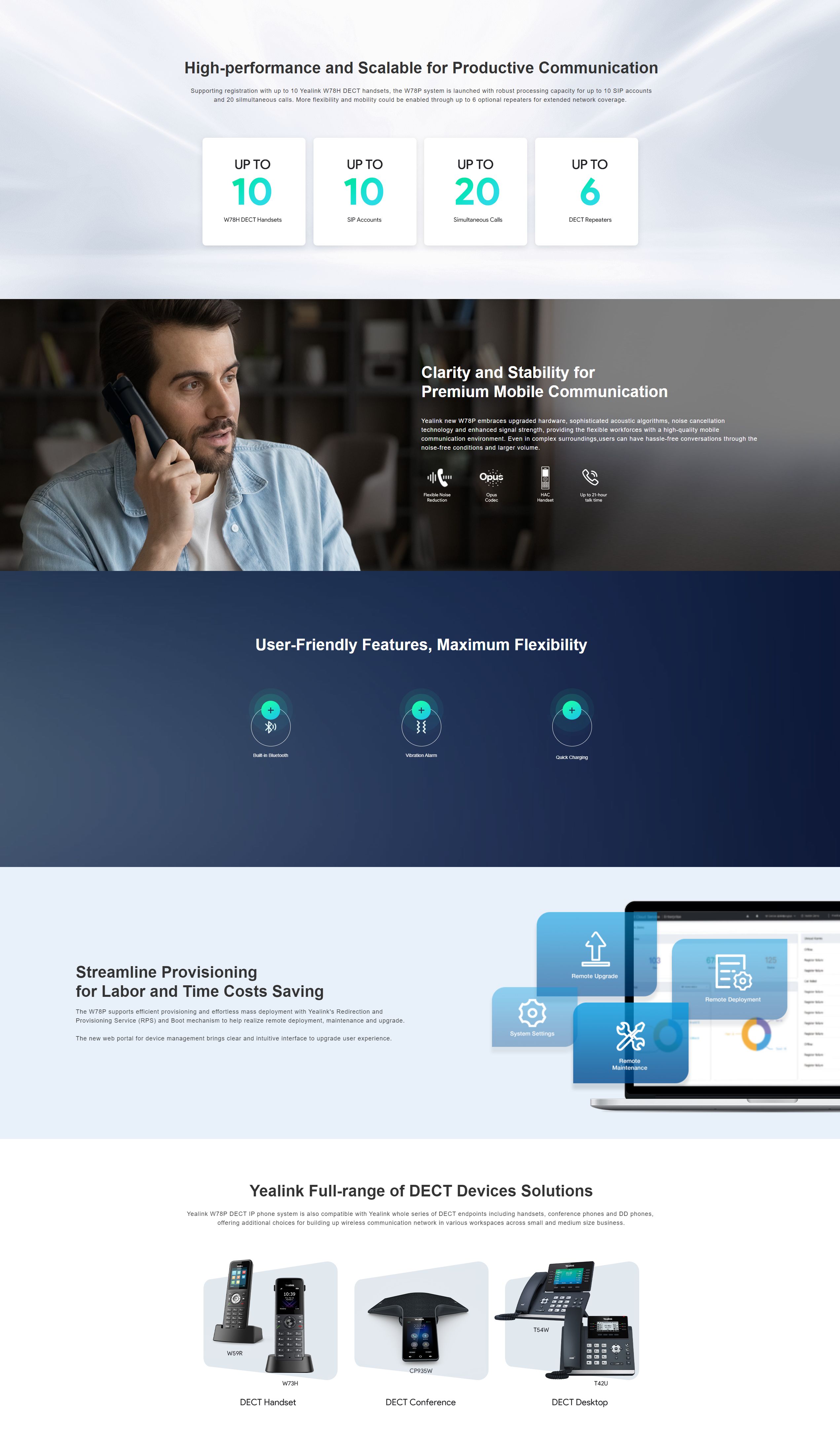 Yealink (W78P) Wireless DECT Solution including W70B Base Station and 1x W78H Handset | BPC ...