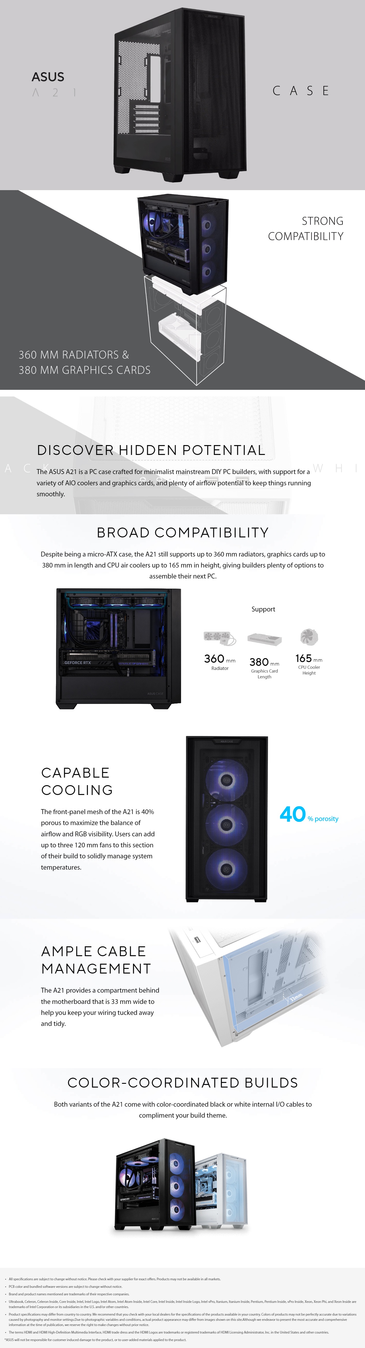 Asus A21 micro-ATX Case - White | BPC Technology