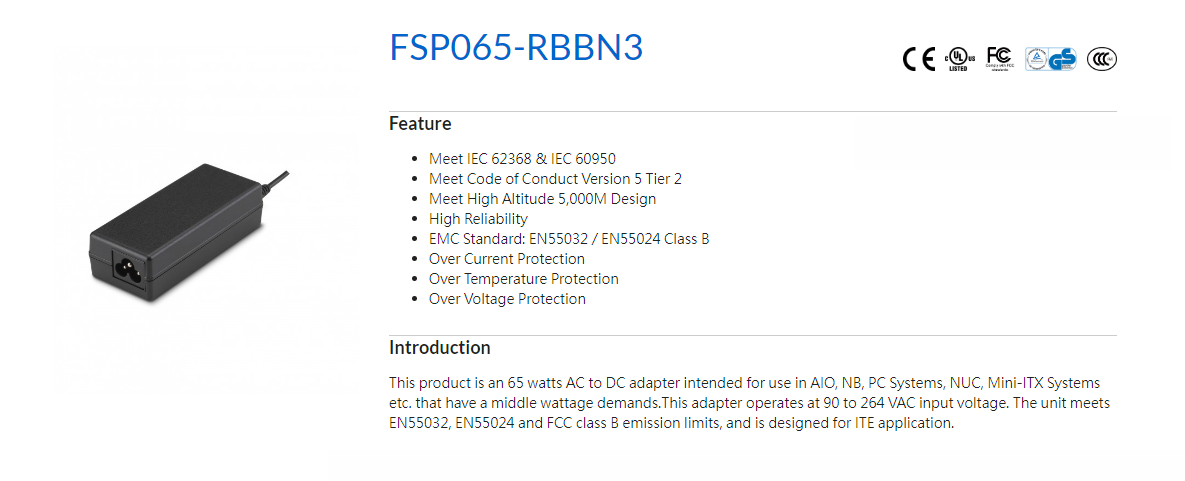 FSP 65W AC to DC Power Adapter - 9 Tips | BPC Technology