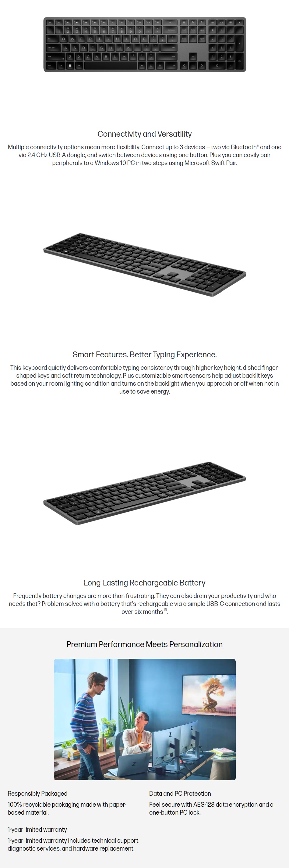 HP 975 USB + Bluetooth Dual-Mode Wireless Keyboard | BPC Technology