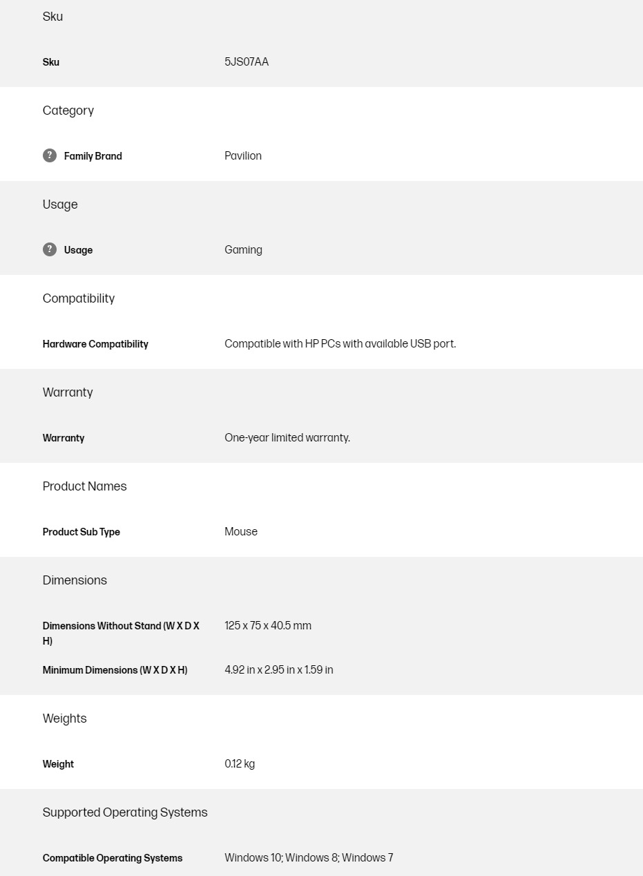 HP Pavilion Gaming Mouse 200 A/P | BPC Technology