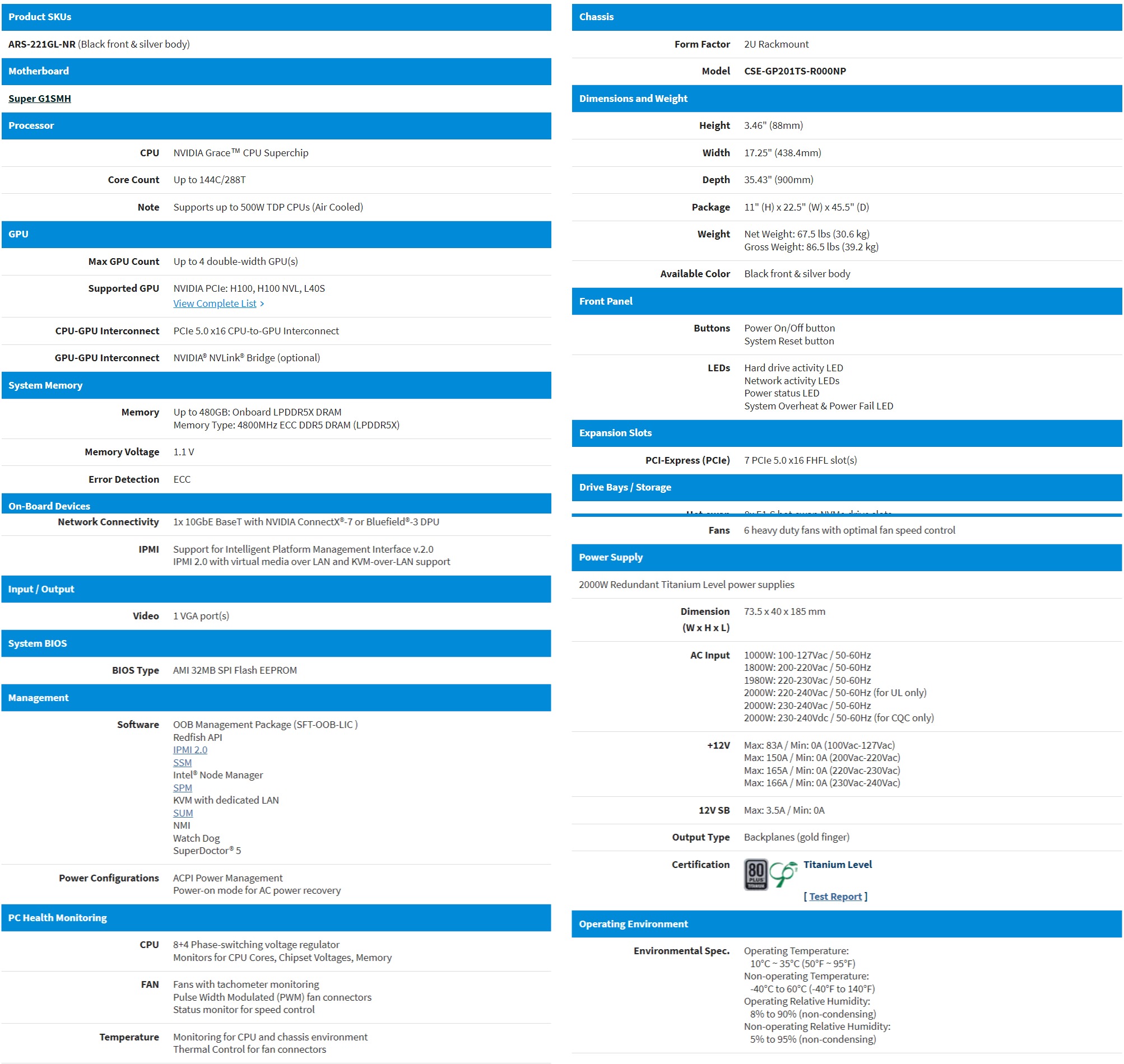 Supermicro MGX Server with NVIDIA Grace Superchip - ARS-221GL-NR (Built to Order) | BPC Technology