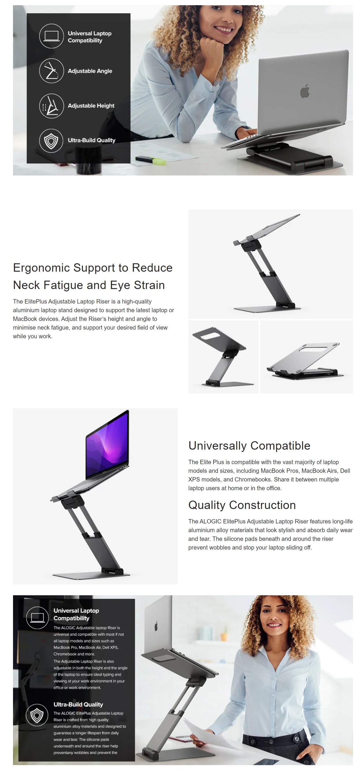 ALOGIC ElitePlus Adjustable Laptop Riser | BPC Technology