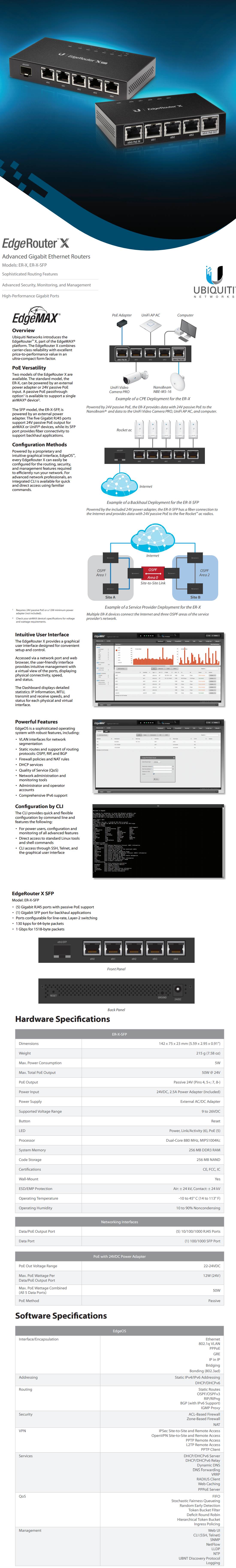 Ubiquiti Networks EdgeRouter ER-X-SFP 6 Port PoE Gigabit Ethernet ...