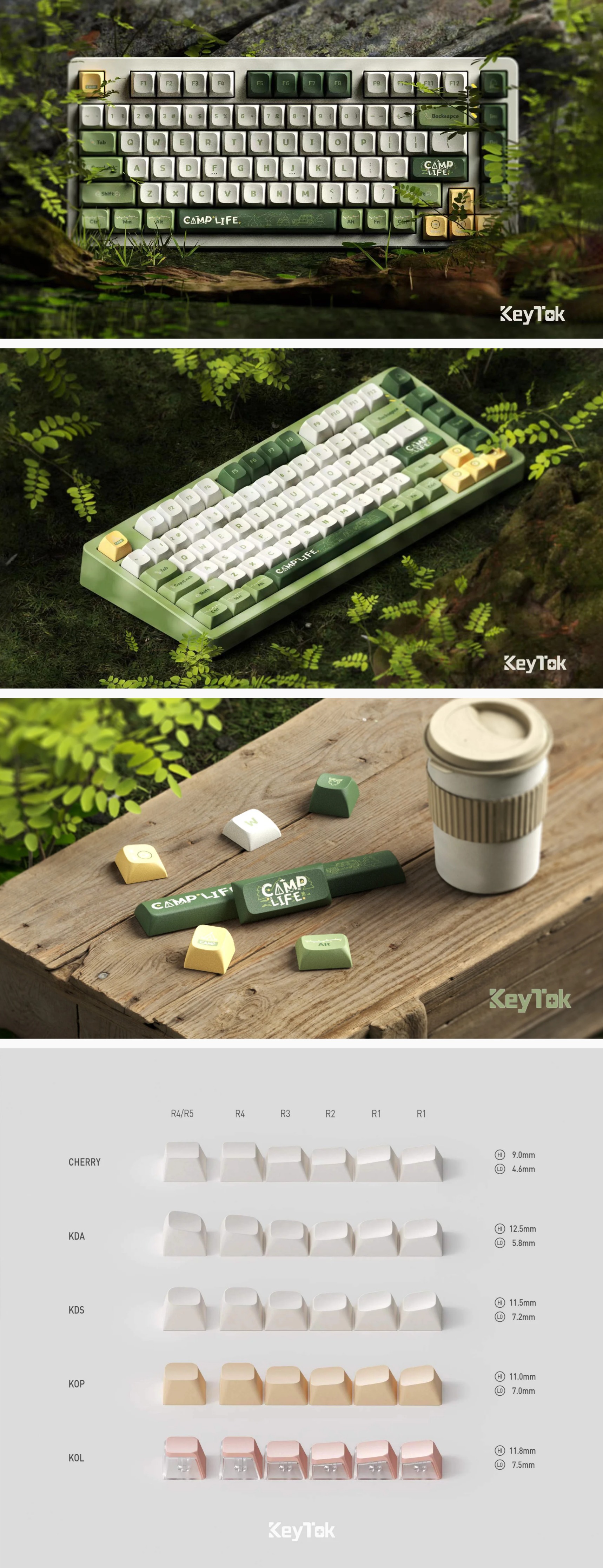 Keytok KDA Camp Life Dye-Sub PBT Keycaps 142pcs / Set | BPC Technology