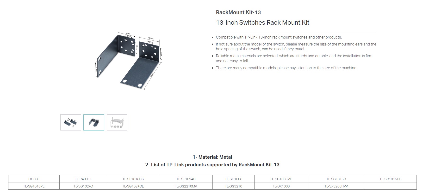 TP-Link 13-inch Switches Rack Mount Kit | BPC Technology