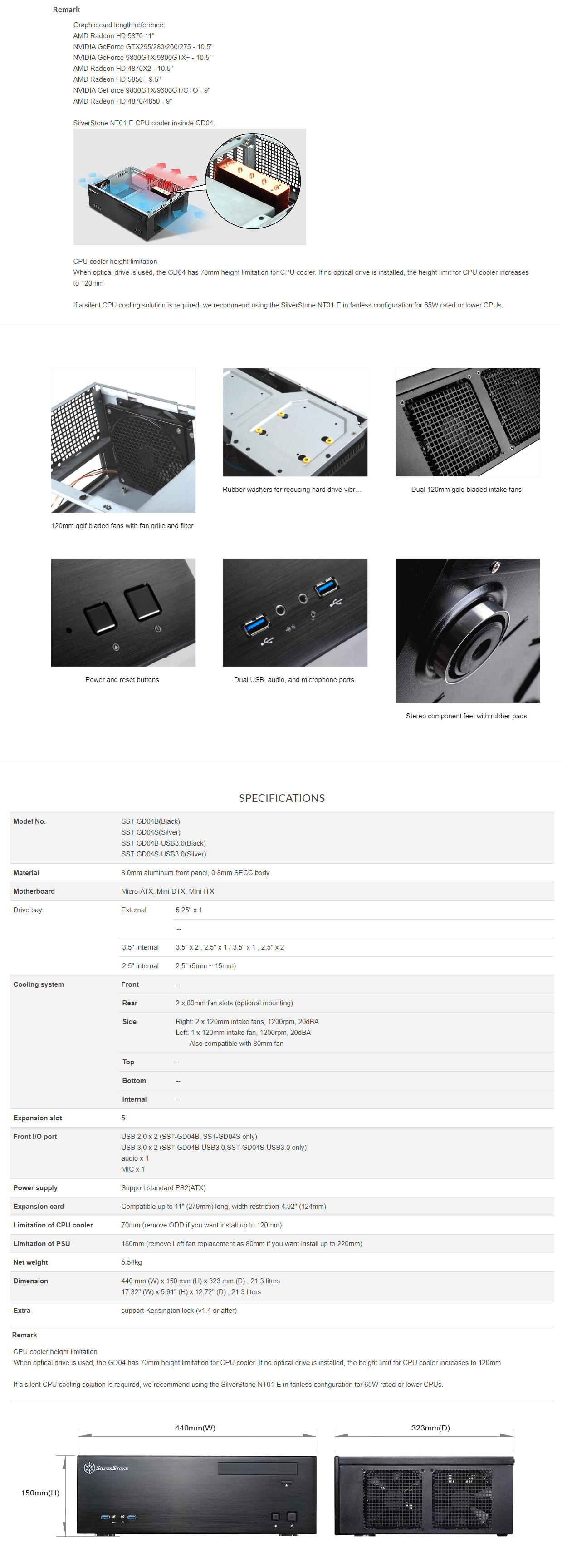 SilverStone Grandia GD04 HTPC Case Black | BPC Technology