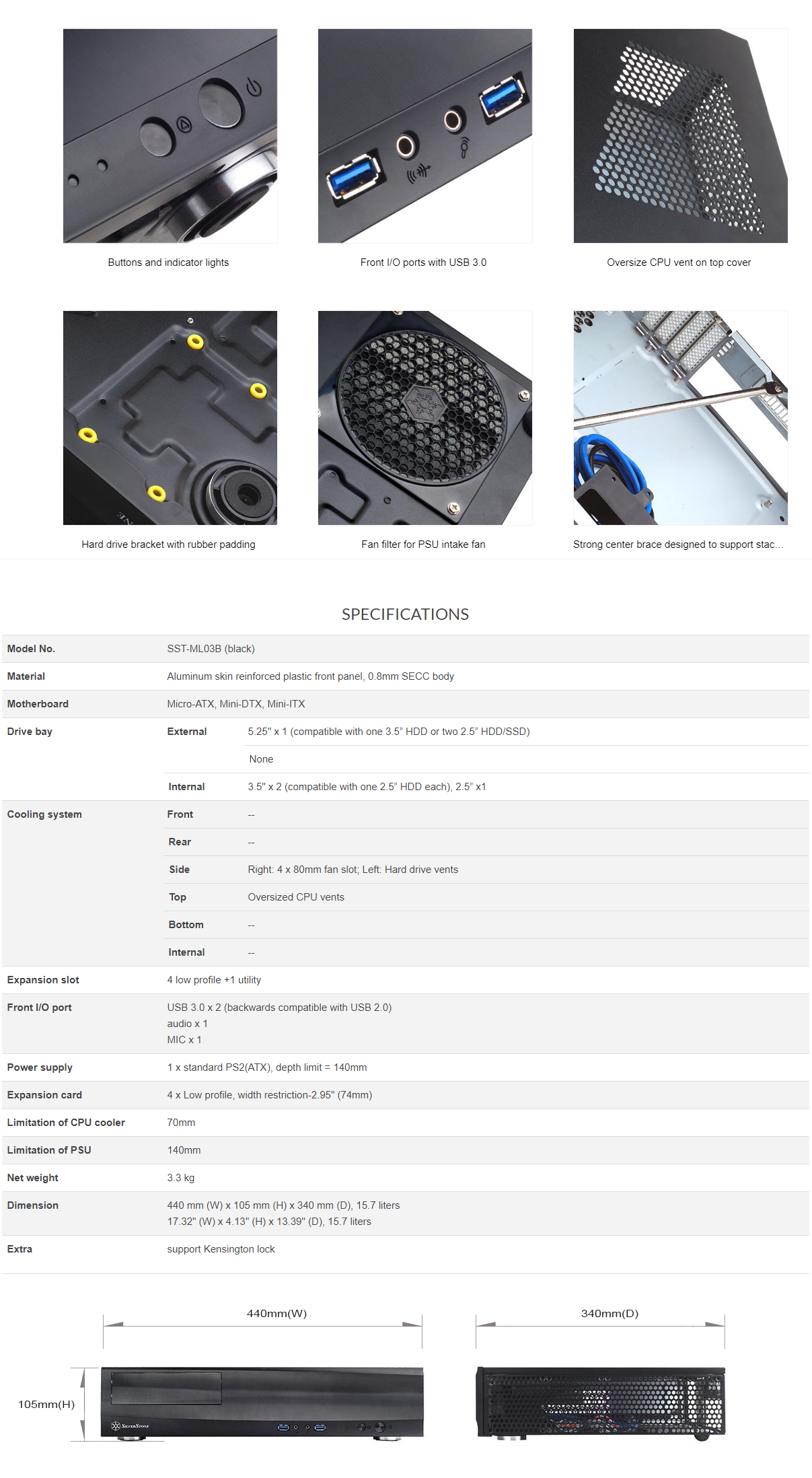 SilverStone Grandia GD09 HTPC Case Black | BPC Technology