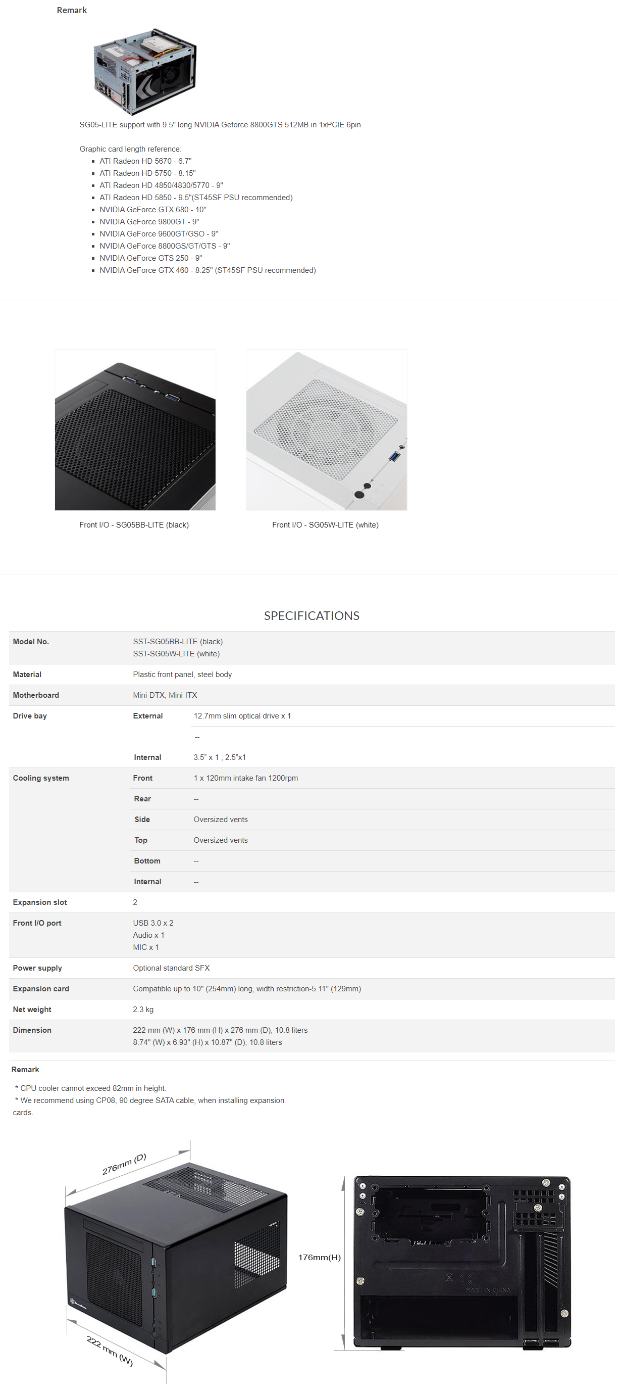SilverStone Black Sugo Series SG05 Lite SFF Chassis | BPC Technology