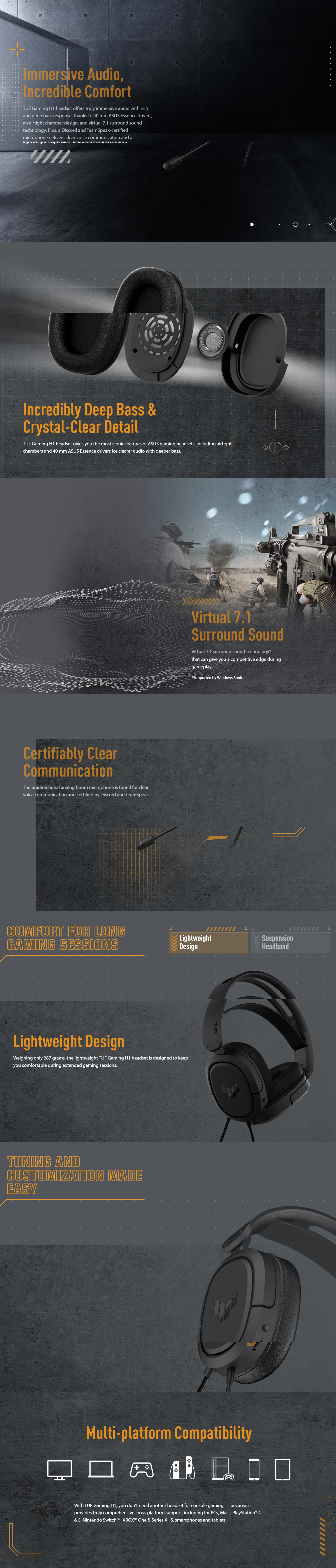 ASUS TUF Gaming H1 wired Gaming Headset | BPC Technology