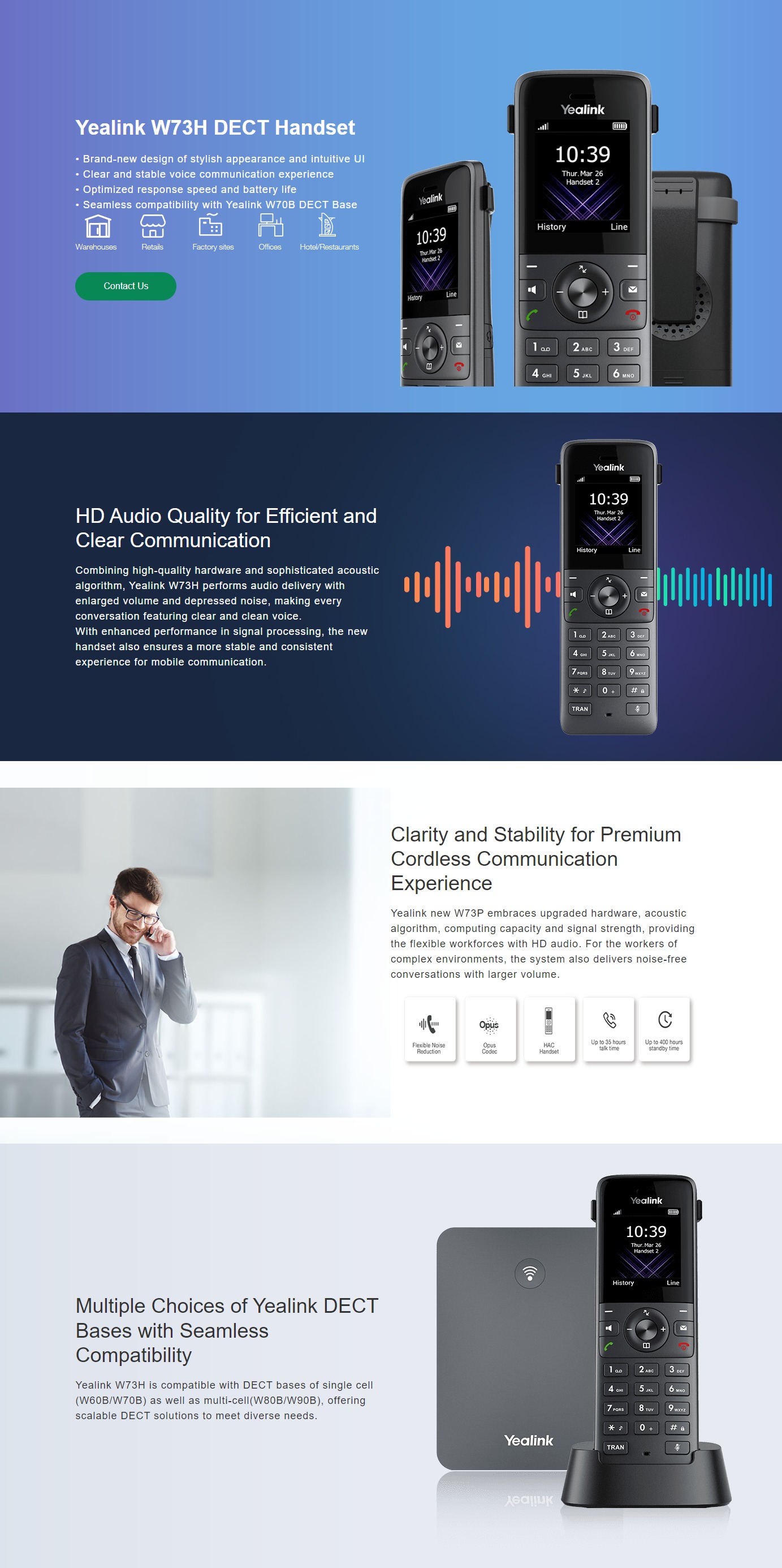 Yealink W73H SIP DECT IP Phone Handset | BPC Technology