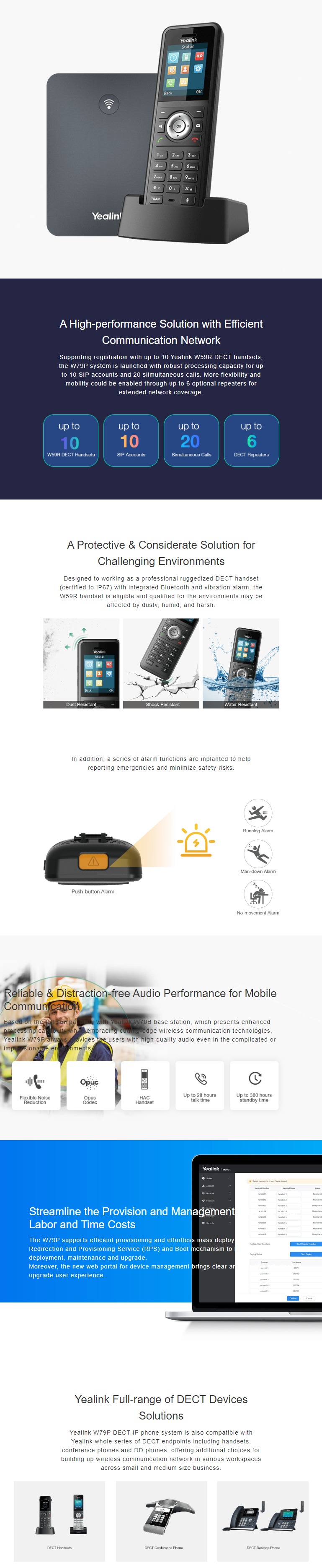 Yealink (W79P) Wireless DECT Solution including W70B Base Station and 1x W59R Handset | BPC ...