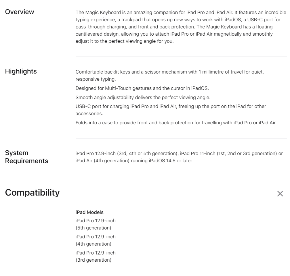 Apple Magic Keyboard for iPad Pro 12.9-inch (5th Generation) - Black ...